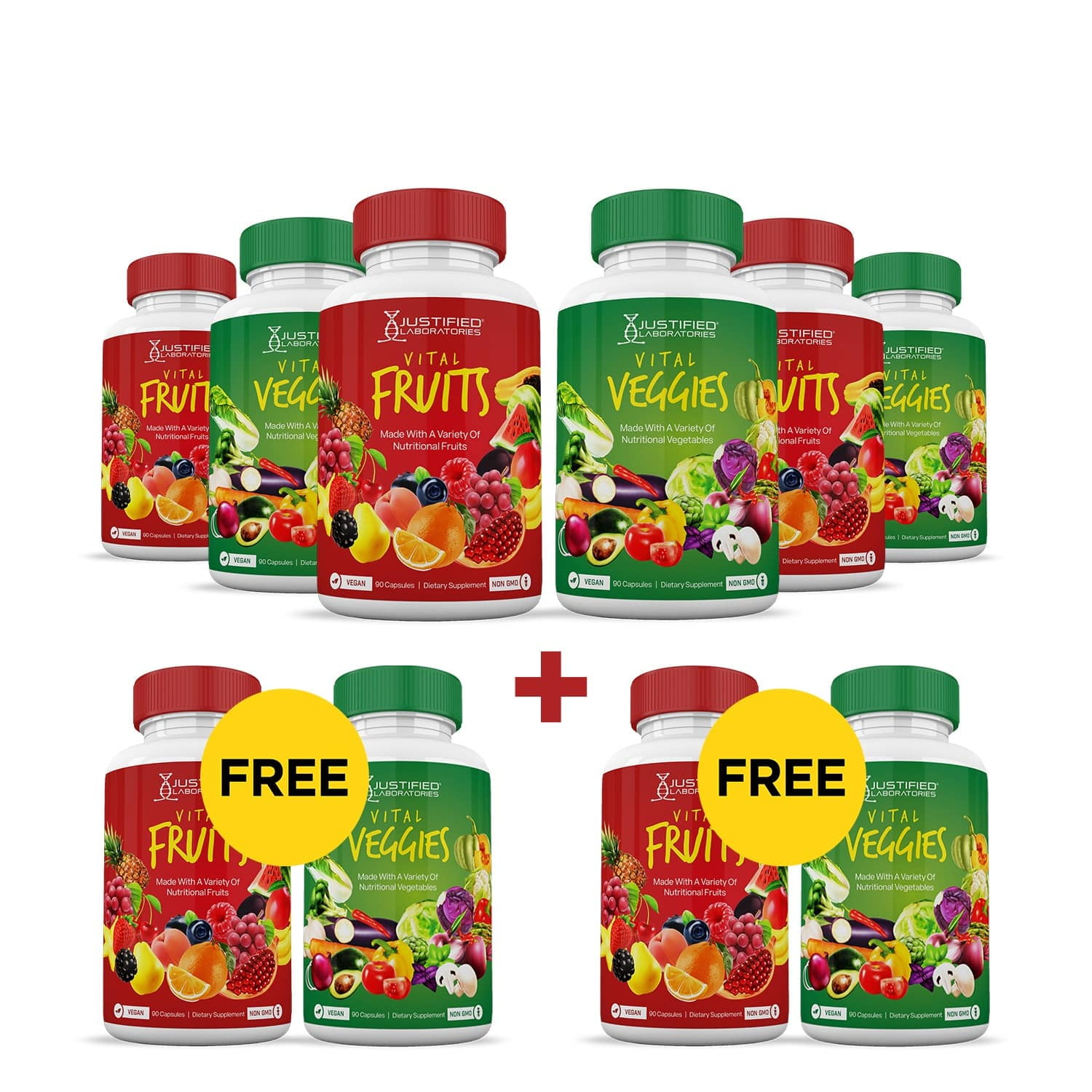 Vital Fruits and Veggies Supplement Whole Food Red & Green Superfoods ...