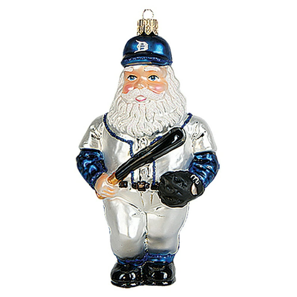 Baseball Player Santa Claus Polish Glass Christmas Ornament Tree ...