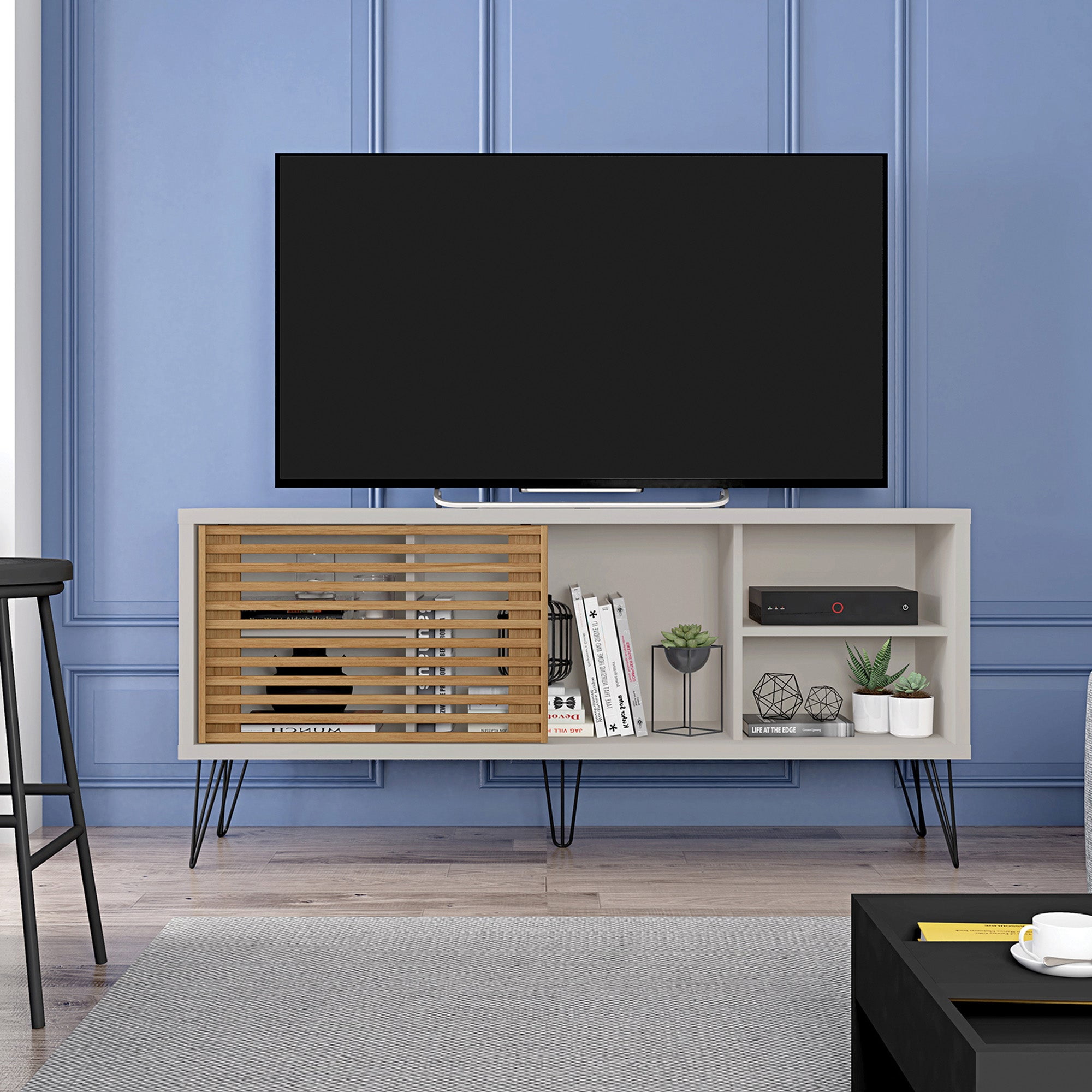 Lider Design Mid Century Modern FRIZZ 1.36 TV Stand Sliding Door for ...