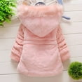 VKOYWKM Kids Girls Winter Coats Faux Fur Hooded Jackets Thicken Fuzzy Fleece Jacket Coats Pink ...