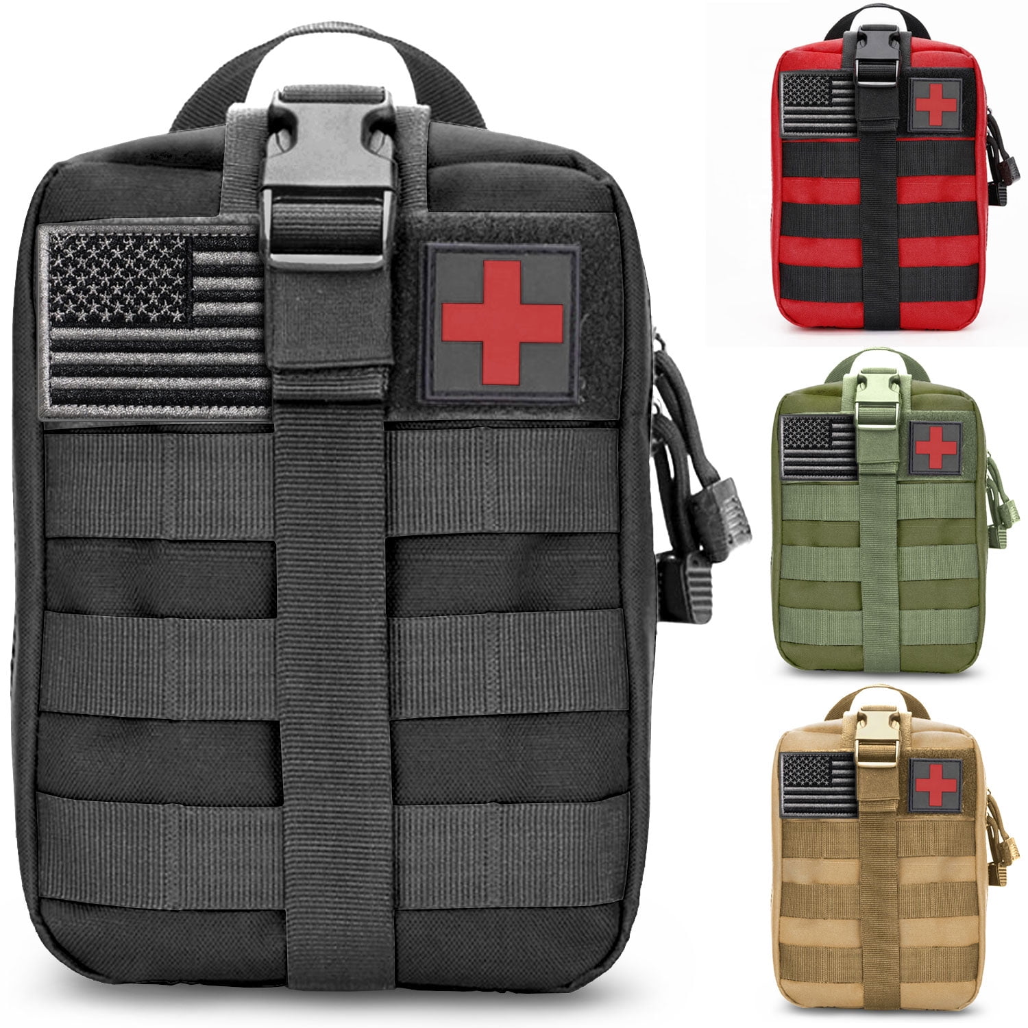 Tactical Trauma First Aid Bag, Large Travel EMT Pouch, Empty Storage ...