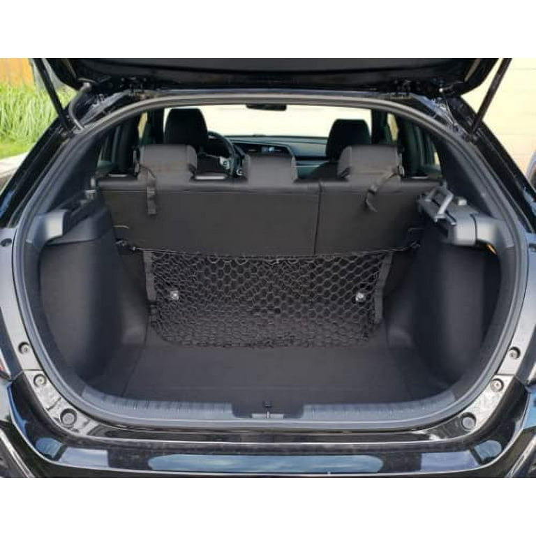 EACCESSORIES EA Qty.2 Trunk Organizer Cargo Net for Honda Civic 2017 2023 Floor Envelope Style Cargo Nets for Hatchback Premium Mesh Elastic