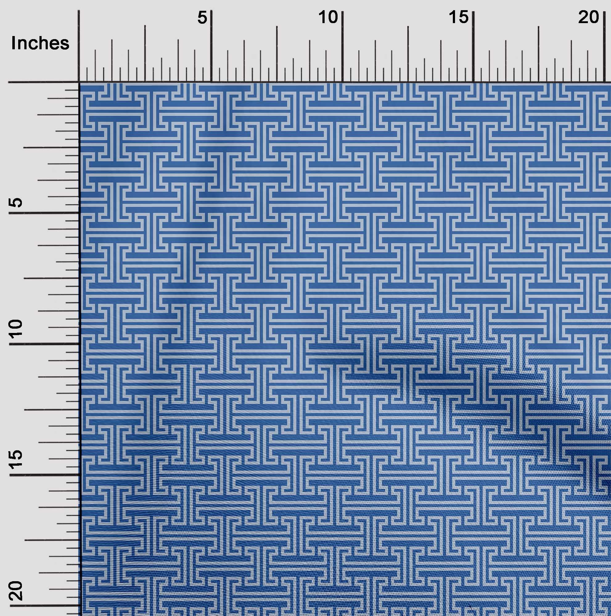 oneOone Cotton Poplin Fabric Greek Key Geometric Print Fabric By The ...