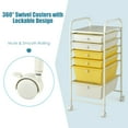 Topbuy 6-Drawer Rolling Storage Cart, Yellow, for Office, School, Art ...