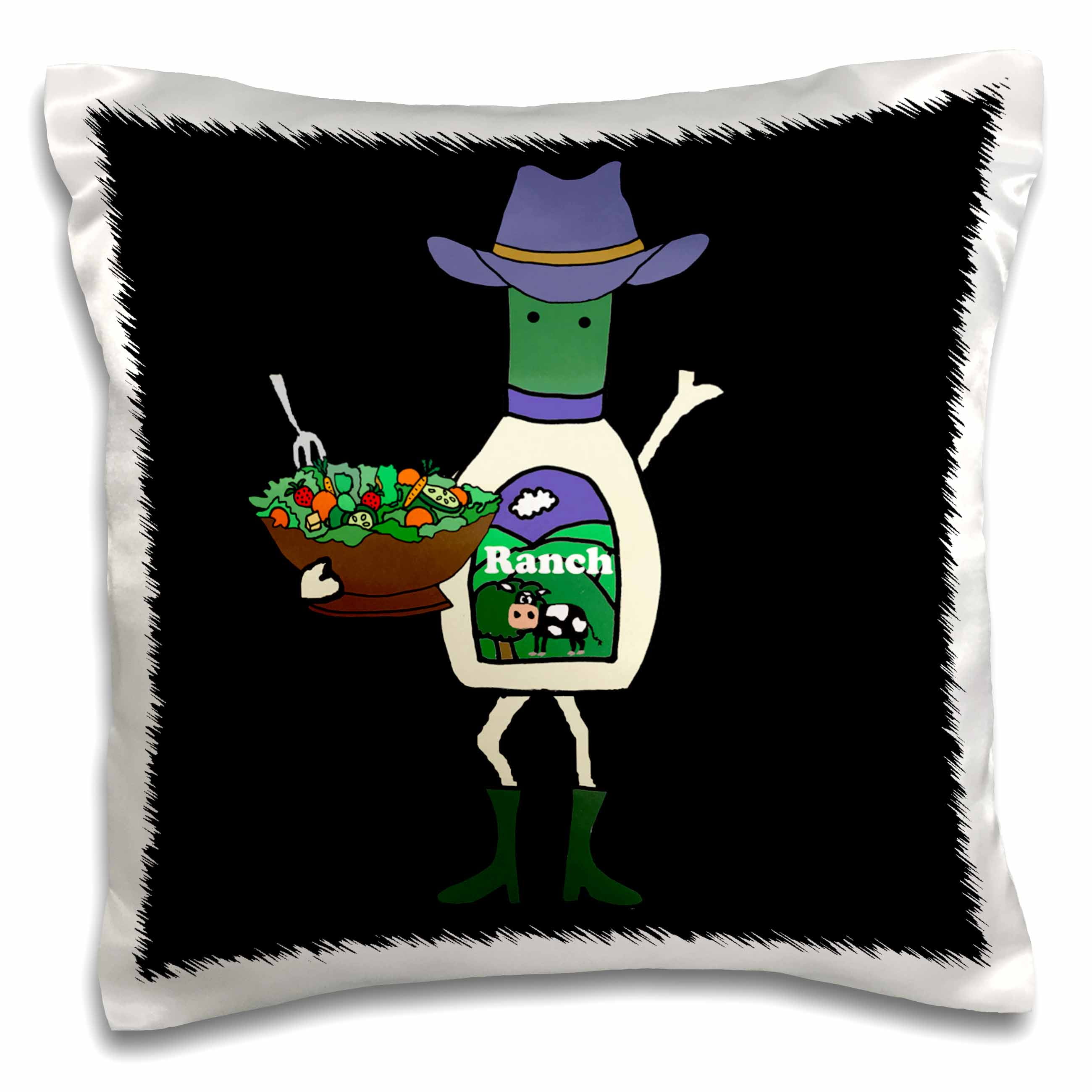Funny Ranch Dressing Man with Cowboy hat eating Salad Satire Cartoon ...