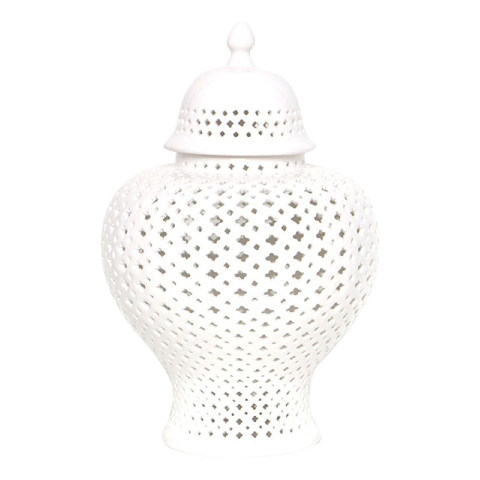 Modern Ceramic Ginger Jar with Lid Centerpiece Handicraft Porcelain Jar ...