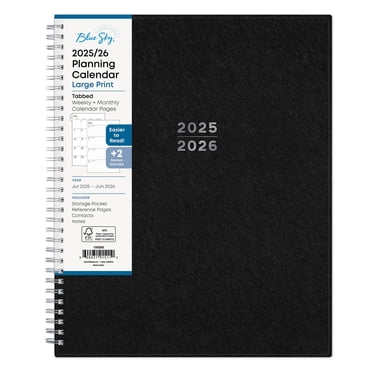 Blue Sky 2025-2026 Weekly and Monthly Academic Year Planner Calendar ...