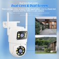 4MP WiFi Camera, 128G, Dual Screen, 1080P Color Night Vision, 350° PTZ ...