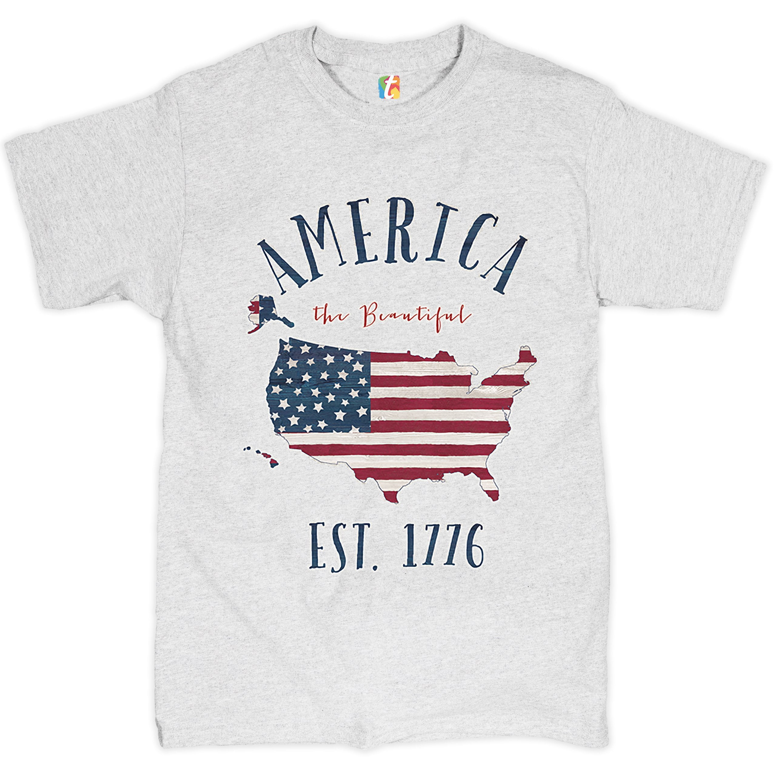 Tee Hunt America The Beautiful Est. 1776 T-Shirt Patriotic 4th of July ...