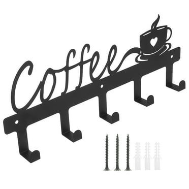 DENEST 17 Hook Wood Expandable Wall Mount Coffee Mug Cup Holder Rack ...