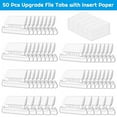 File Folder Tabs, Paxcoo 50 Sets Hanging File Folder Labels Tabs and ...