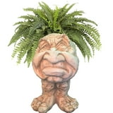 Homestyles Antique White Grumpy the Muggly Face Humorous Statue Planter ...