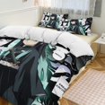 Black & White Manga Panel Green-Haired Swordsman Print 3Pcs Bedding Set ...