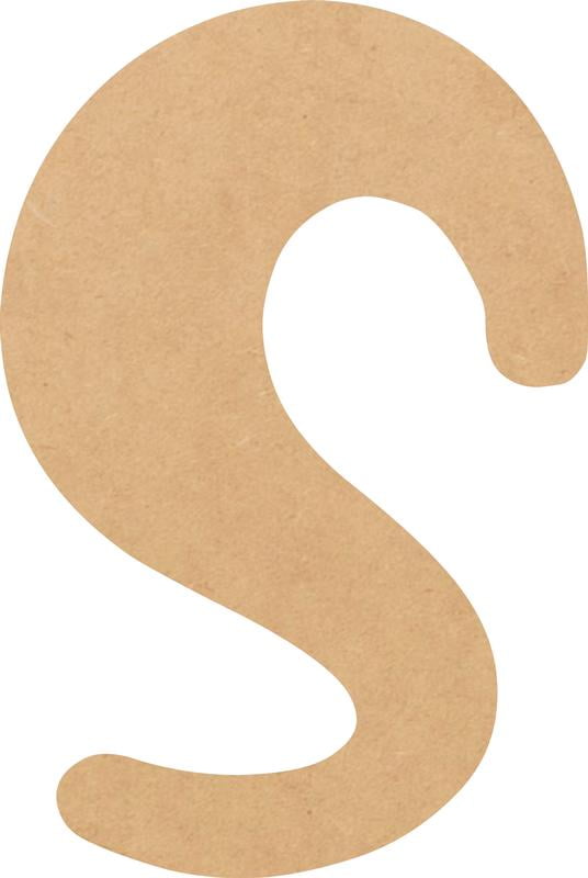 Unfinished Wood Letter S, Blank Wood 6'' Tall DIY A-Z Letter, Brownie ...