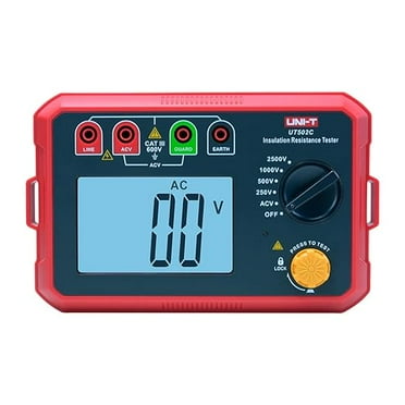 Megger Megohmmeter, 50 to 1000V DC, Backlit LCD MIT430/2 - Walmart.com