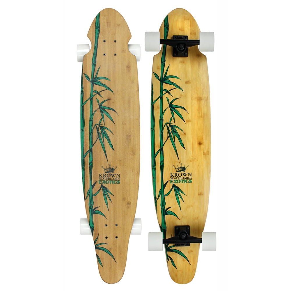 KROWN EXOTIC BAMBOO LONGBOARD Kicktail Skateboard 9 x 43 KICK TAIL ...
