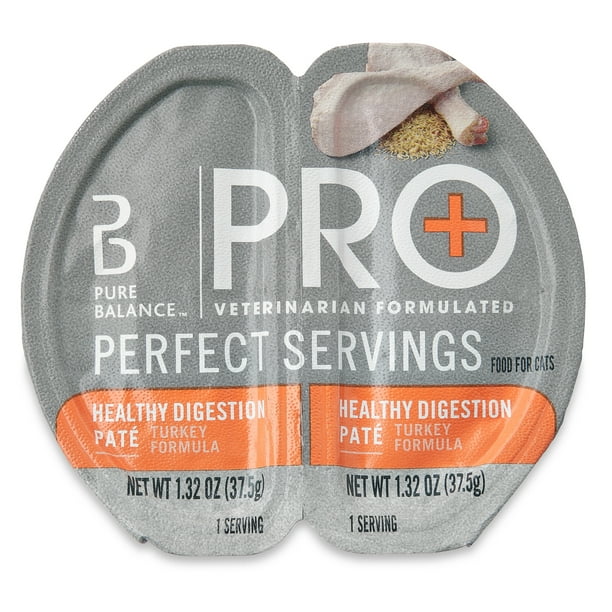 Pure Balance Pro+ Healthy Digestion Pate for Cats, Turkey Formula, 2.64 ...