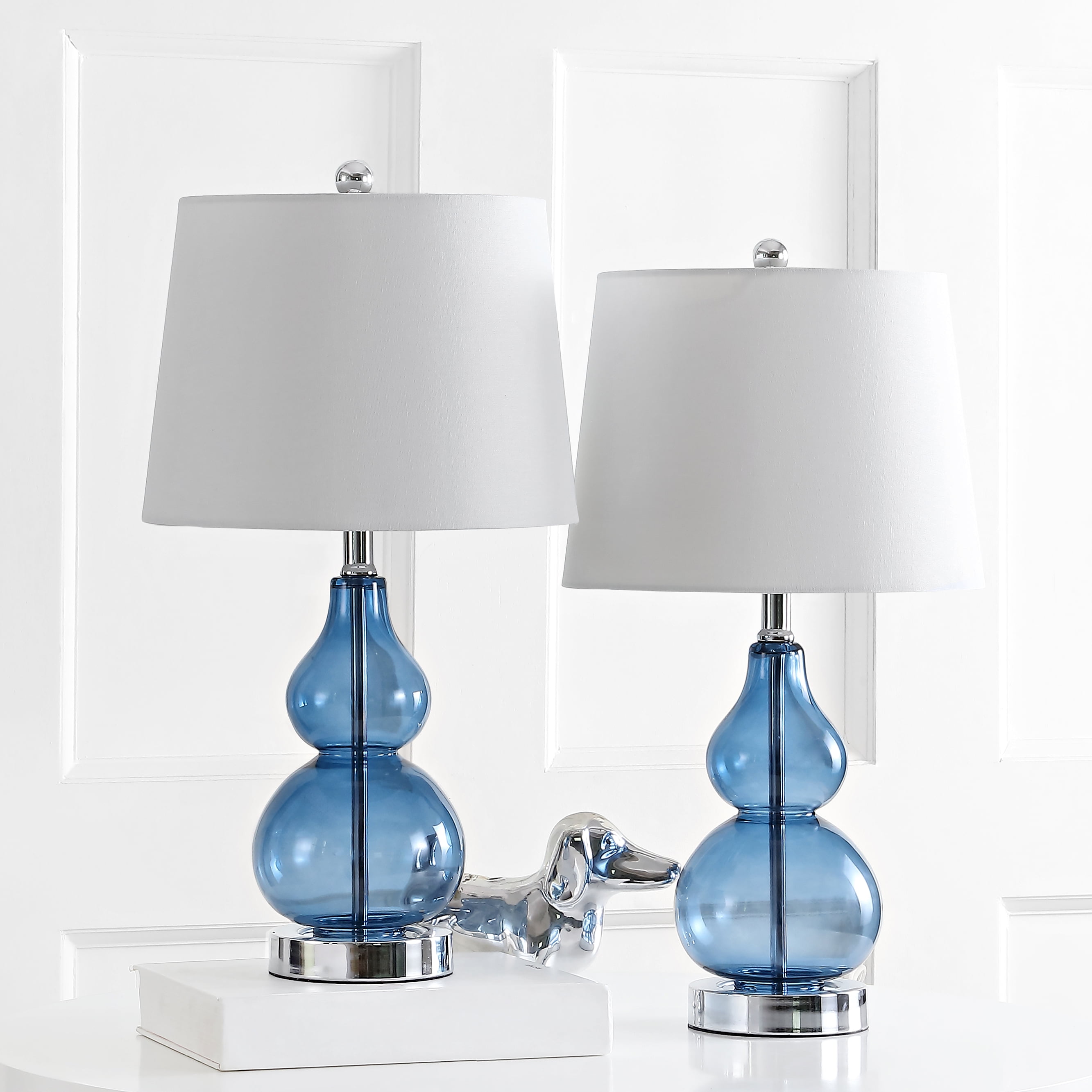 Safavieh Brisor 22 In H Gourd Glass Table Lamp Blue