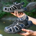 Men's Sandals Summer Outdoor Hiking Sandals Leather Closed Toe ...