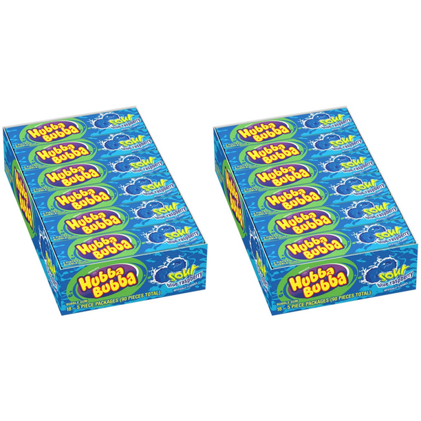 Hubba Bubba MAX Awesome Sour Blue Raspberry 18 Count Ea. Pack (36 Pack ...