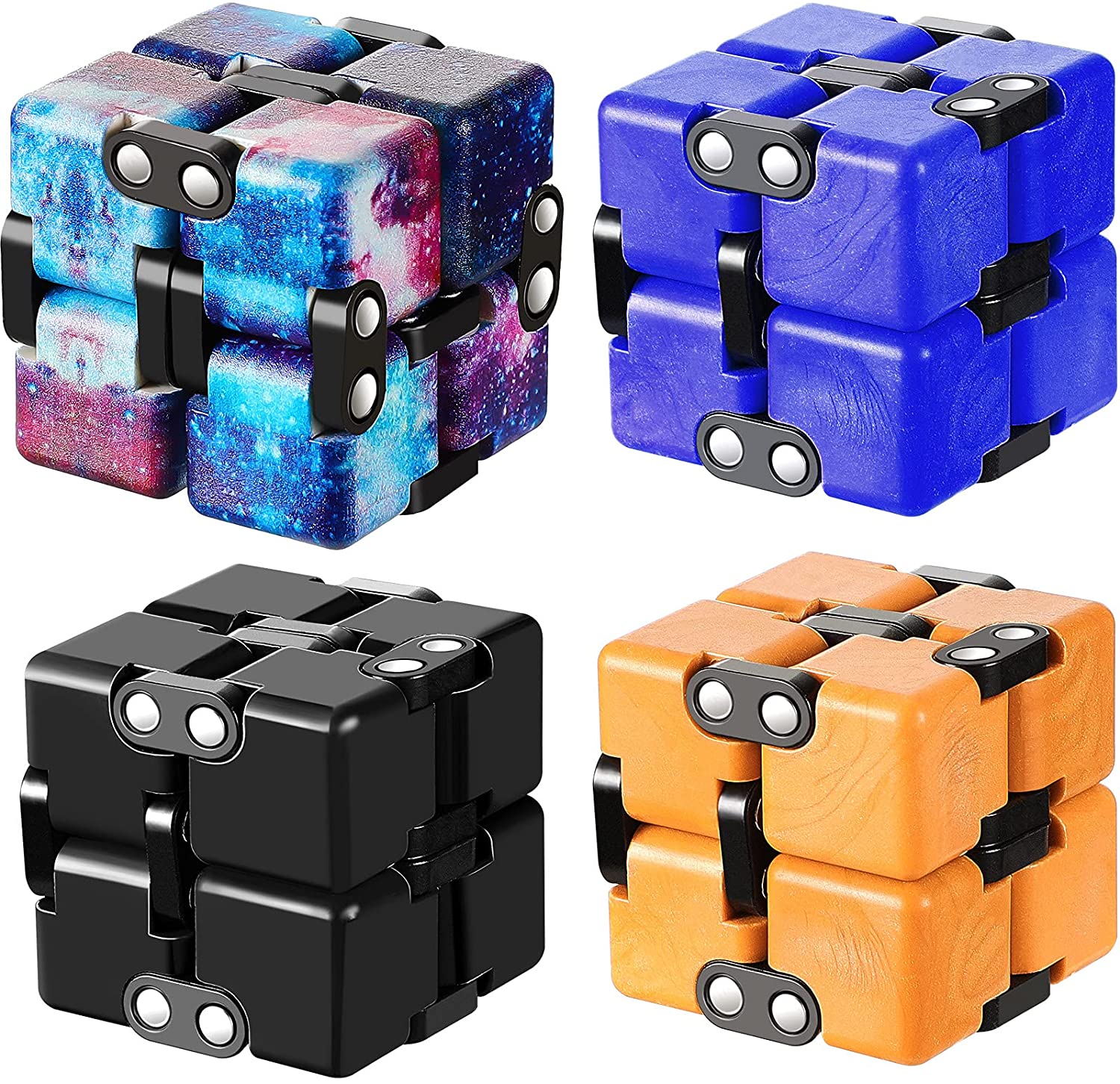 4 Pieces Infinity Cube Fidget Toys Infinity Handheld Cube Mini Desk Toy ...