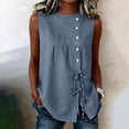 Aezemi Womens Front Tie Tops, Button up Sleeveless Beach Vacation ...