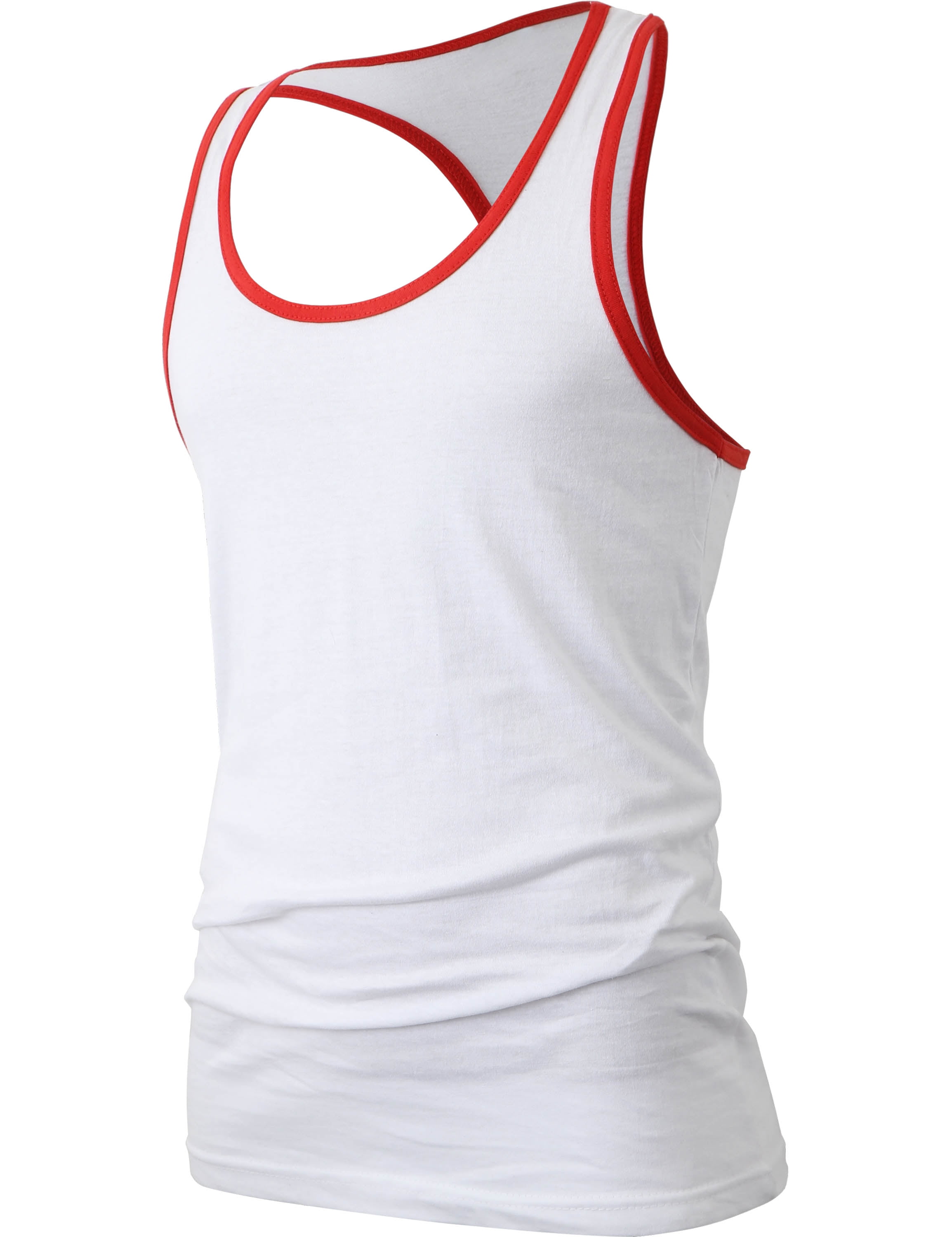 Men's Racer Back Tank Top With Contrast Binding Slim Fit Gym Athletic ...