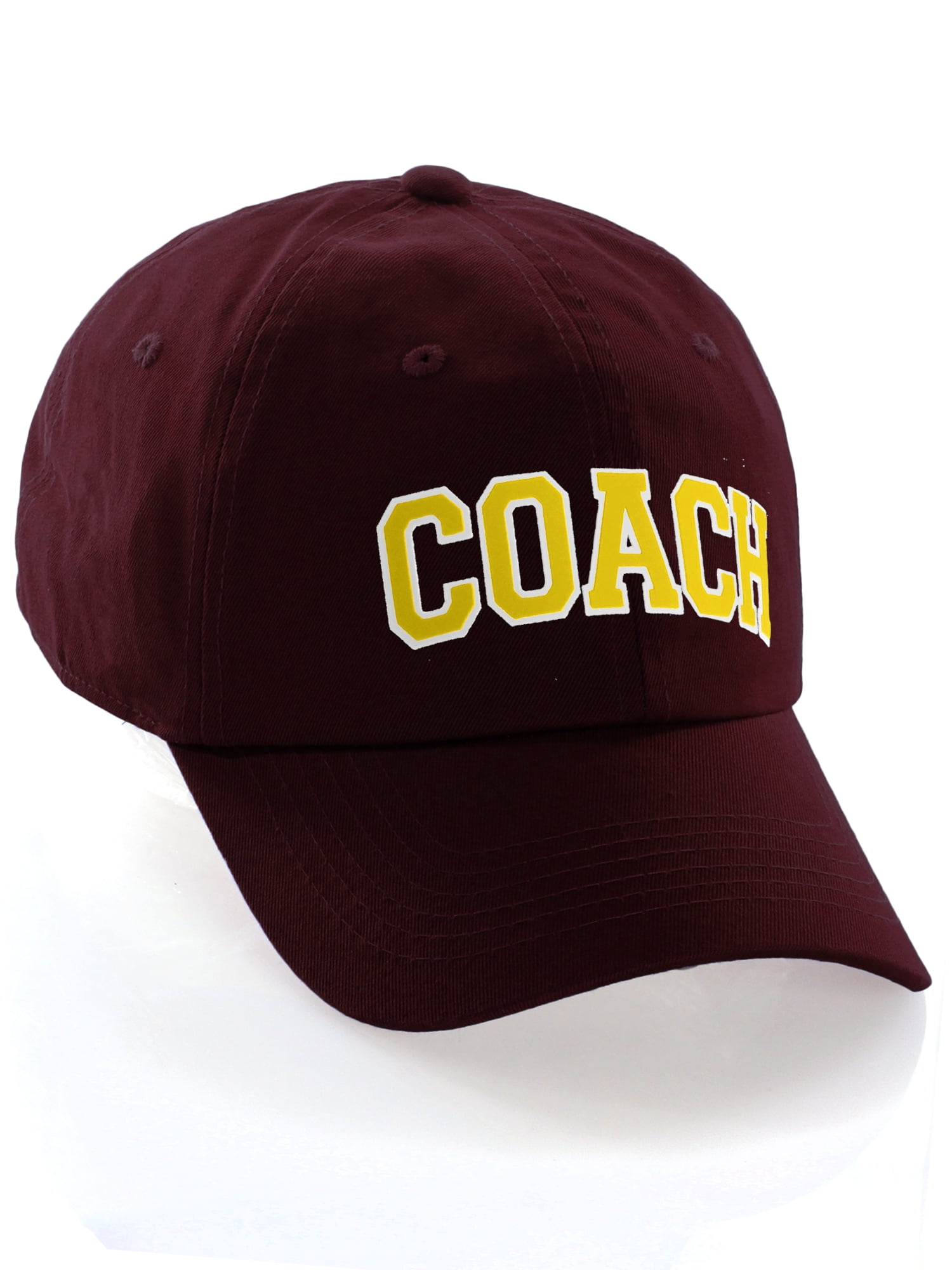 Sports Team Coach Baseball Hat Layered Arch Letters Unstructured Low sports-team-coach-baseball-hat-layered-arch-letters-unstructured-low