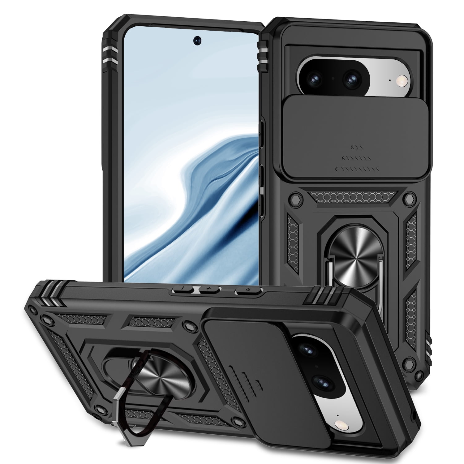 Heavy Duty Case for Google Pixel 8, Rugged PC Soft TPU Military Grade ...
