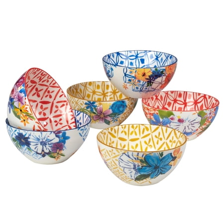 certified International Flower Power 625All Purpose Bowls, Set of 6 ...