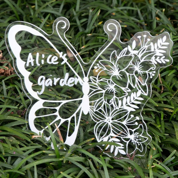 SHAR 1 Set of 12 Planter Tags - White Butterfly, Plastic Tags ...