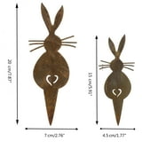 3Pcs Rabbit Decors Metal Yard Art Animals Garden Stakes Rabbit Yard ...