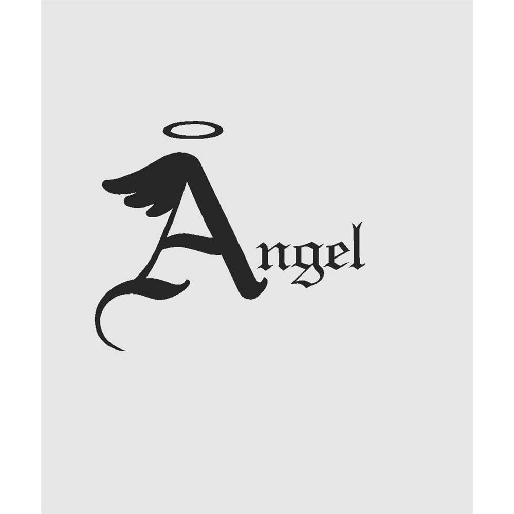 Letter A with with Wings and Halo Silhouette in Angel Art Lettering ...