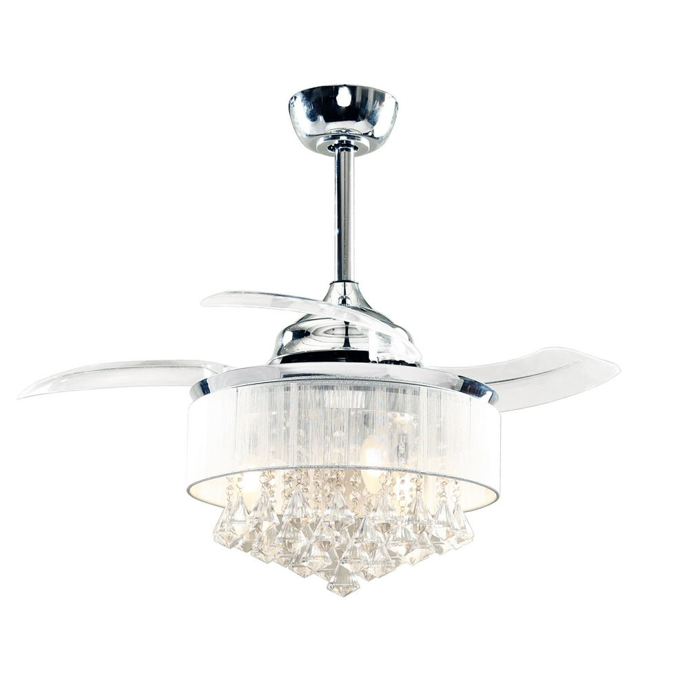 Ceiling Fan with Light 36 Inch Modern Crystal Ceiling Fan with Remote ...