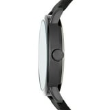 George Men's Gunmetal Tone Case Black Easy Read Dial Faux Leather Band ...