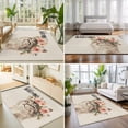 Area Rug 3x5ft Flower Wreath Cute Cat Washable Area Rugs for Living ...