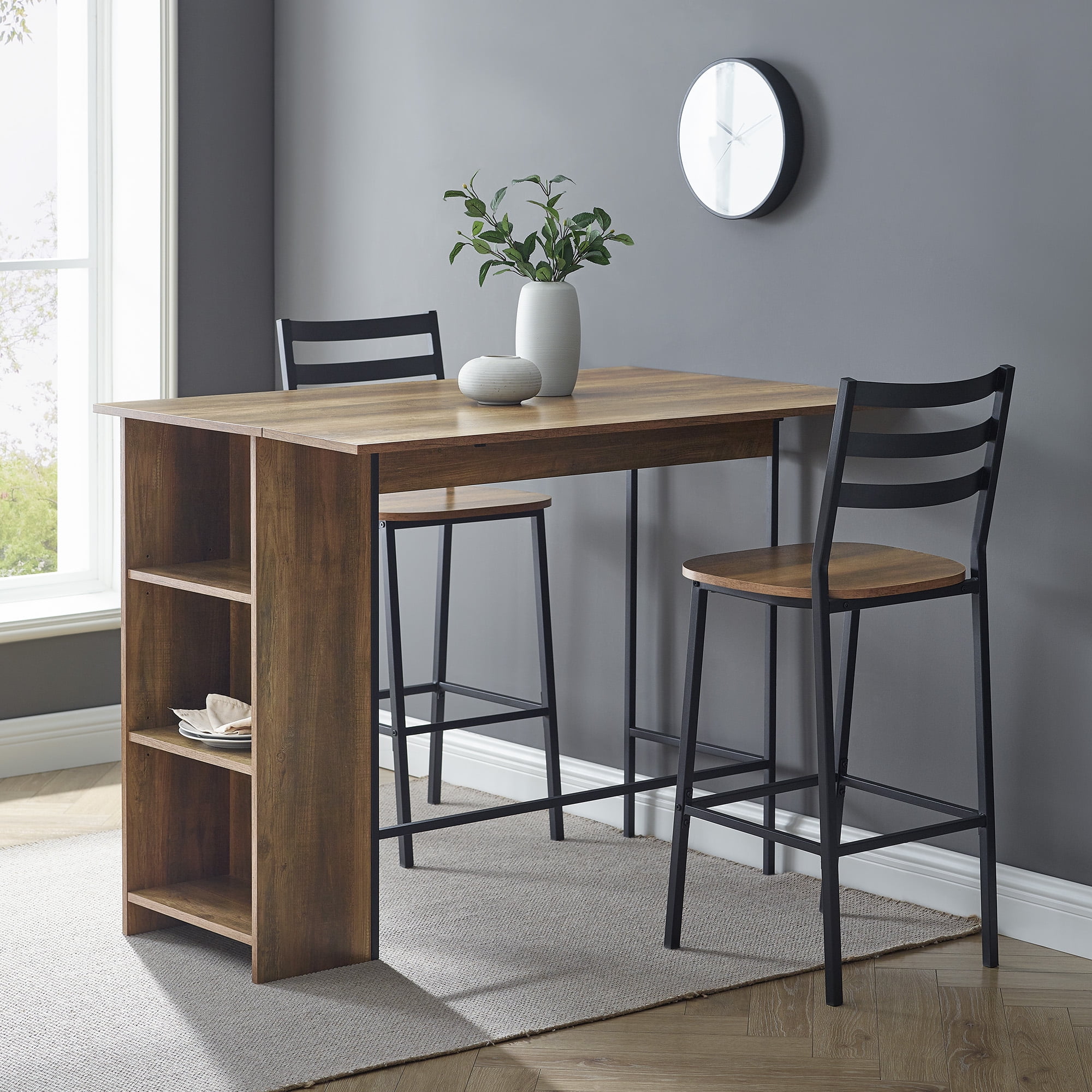 River Street Designs 3-Piece Drop Leaf Reclaimed Barnwood Counter ...