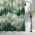 Botanical Shower Curtains for Bathroom, Spring Watercolor Green Trees ...