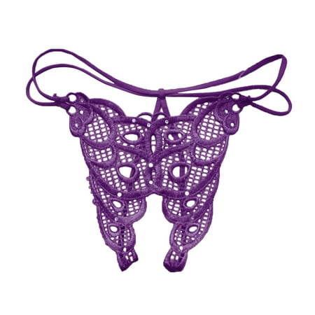 Women Sexy Hollow Bandage G Open Crotch String Open Crotch Thongs Low ...