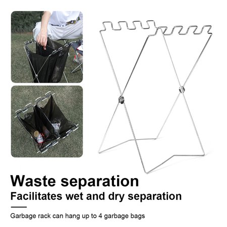 Trash Bag Rack Stainless Steel Folding Portable Outdoor Accessories ...