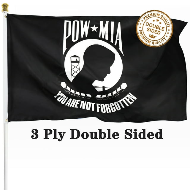 Pow Mia Flag 3x5 ft Double Sided, Heavy Duty 3 Ply Durable Polyester ...