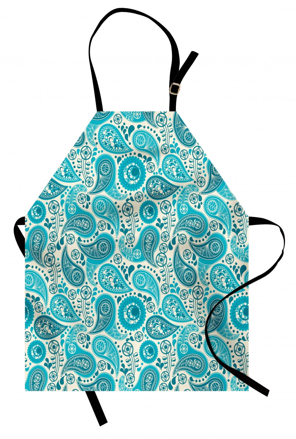 Turquoise Apron Paisley Pattern Antique Floral Pattern Ornaments ...