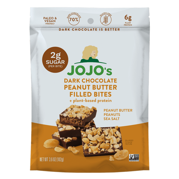 JOJO's Chocolate Guilt-Free Dark Chocolate Peanut Butter Filled Bites ...