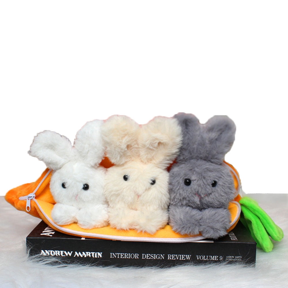 Baywell Carrot Shaped Carrier Rabbit Plush Toy Bunny Stuffed Animal Toy ...