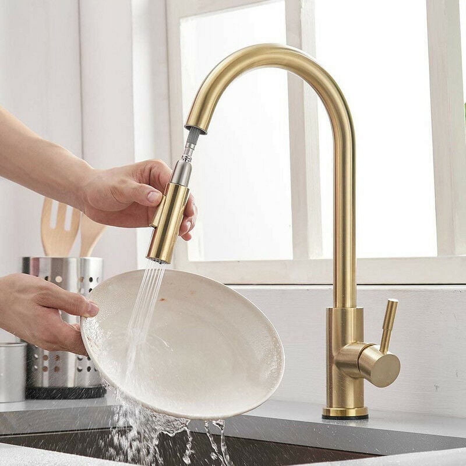 Click here for Dutchman Touch-Activated Kitchen Faucet  Solid Bra... prices