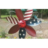 Moonrays 96354 Patriotic Pointed Flower Windmill Solar Stake Light, 2 ...