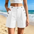 Bermuda Shorts for Women Summer Dressy Casual Elastic High Waisted Wide ...