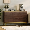 7 Drawers Dresser for Bedroom, 54in Wide Fluted Chest of Drawers ...