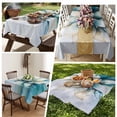 Blooming Flower White Lotus Table Cloth 60x60in, Waterproof Square ...
