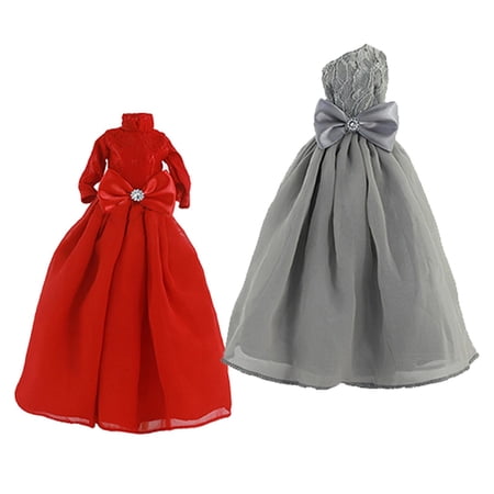 2/set 1:6 Fashion Doll Wedding Party Bridal Dress Gown Toy Outfits for ...